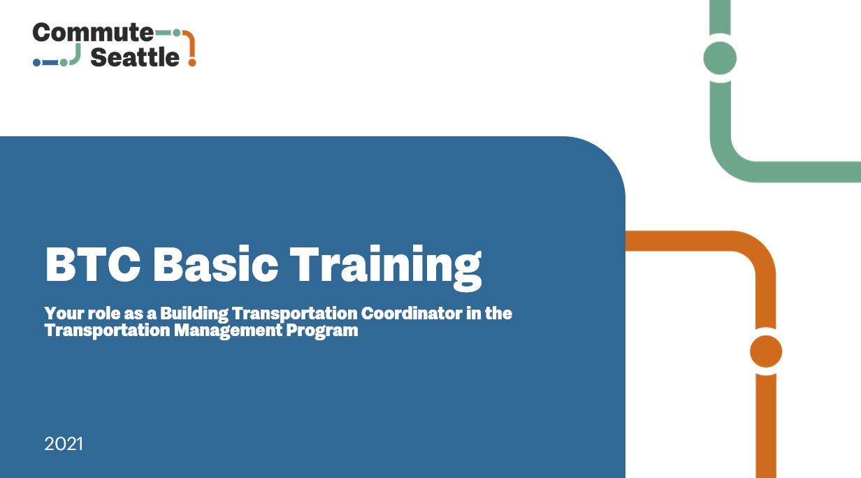 Building Transportation Coordinator (BTC) Basic Training - Commute Seattle