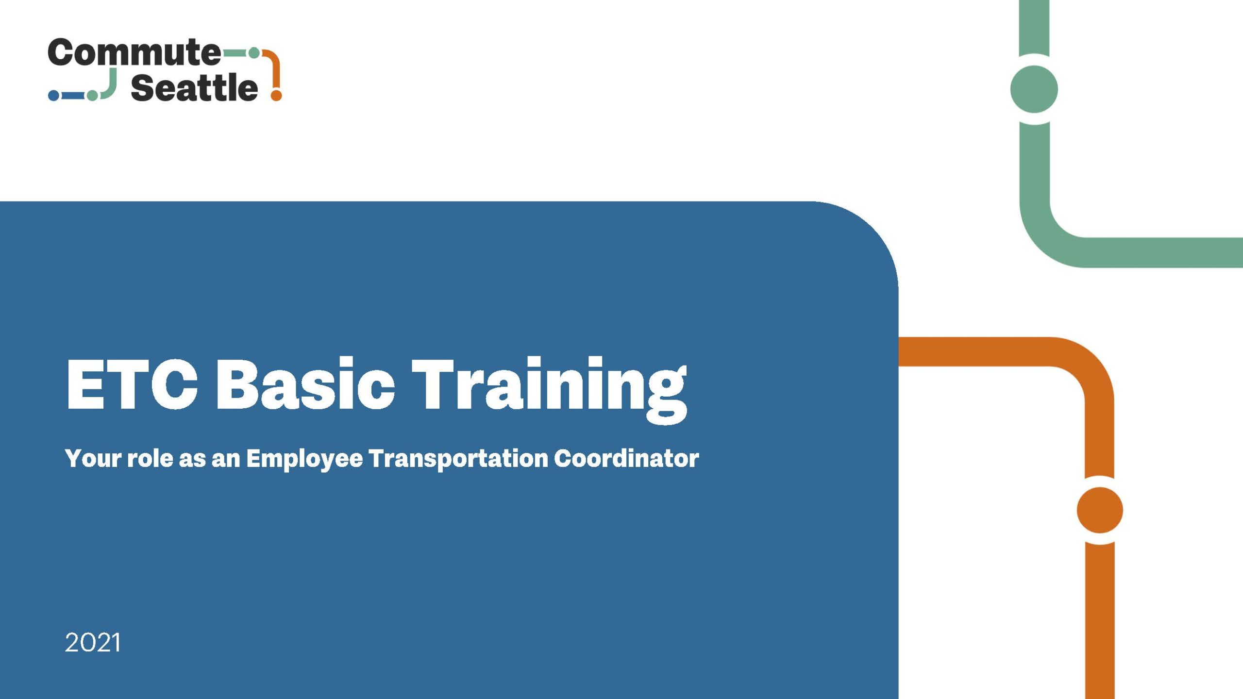 Employee Transportation Coordinator (ETC) Basic Training - Commute Seattle