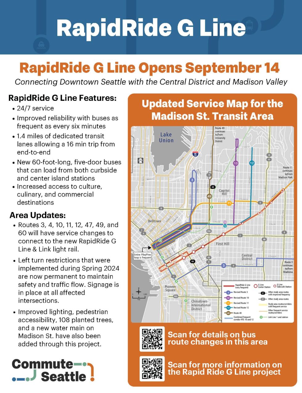 RapidRide G Line Opens September 14! - Commute Seattle